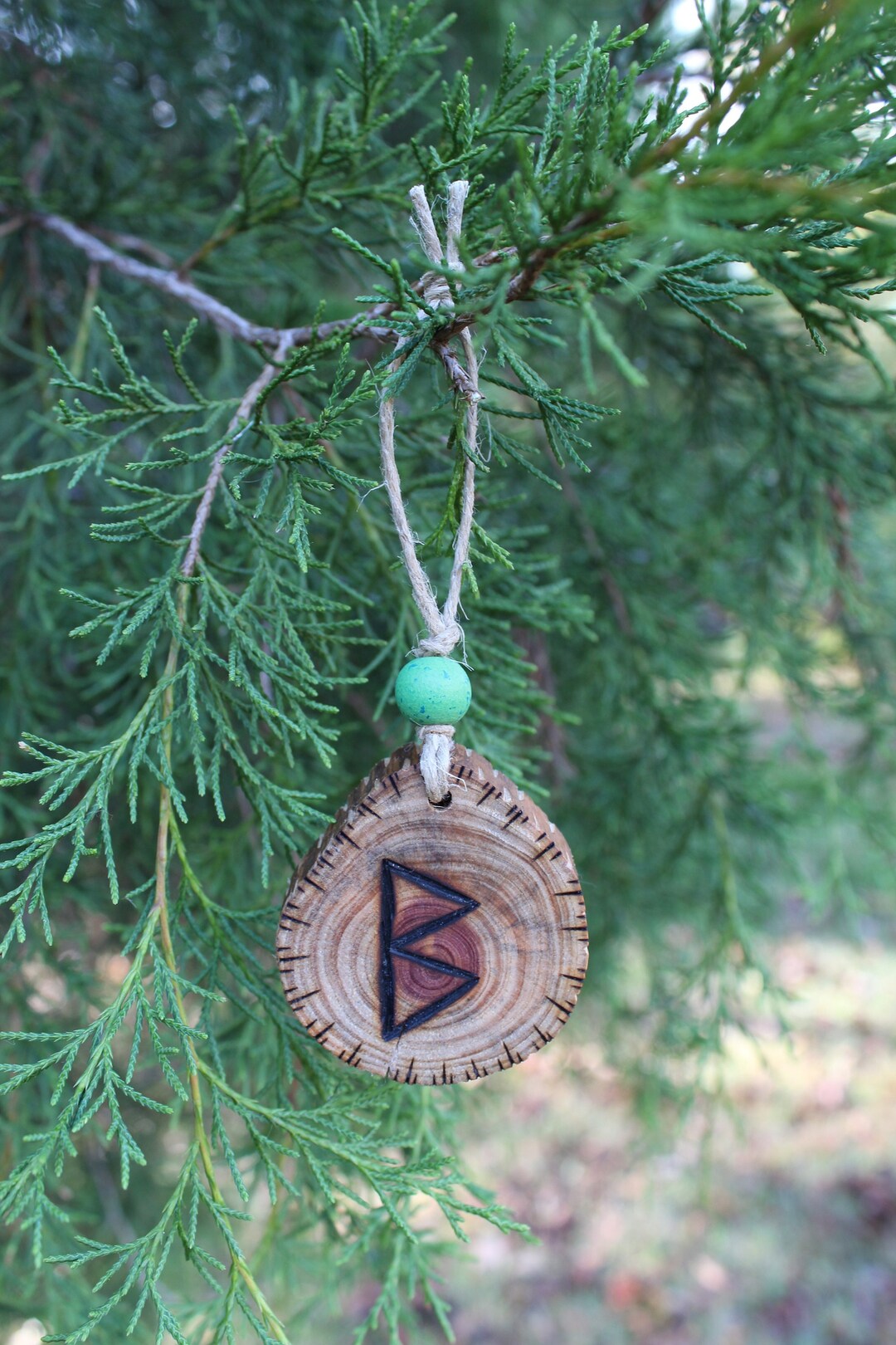 BERKANO Rune Tree Charm - Viking Rune Christmas Ornament - Winter ...
