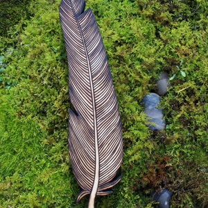Wooden Feather Wall Hanging - Wood Burned FEATHER - Boho Wall Decor ...
