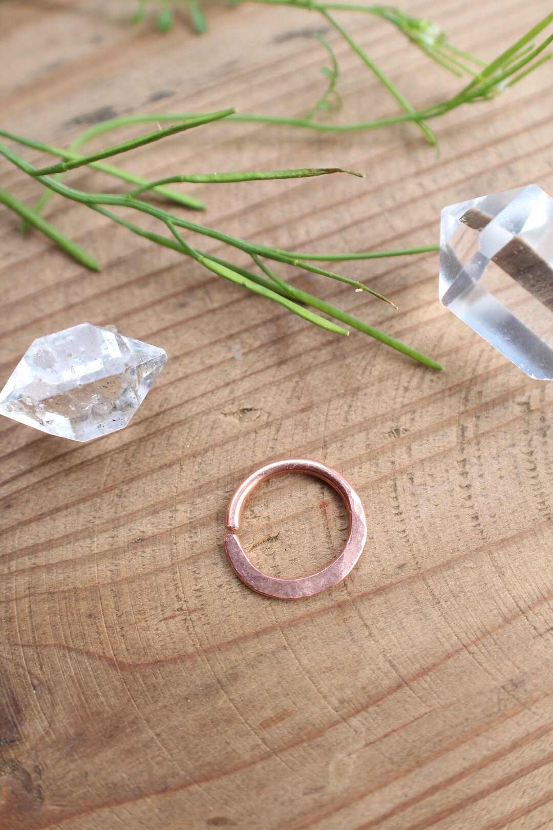 Copper Septum Ring - 14gauge, 12g -or- 16g Hoop - Hammered Rustic ...