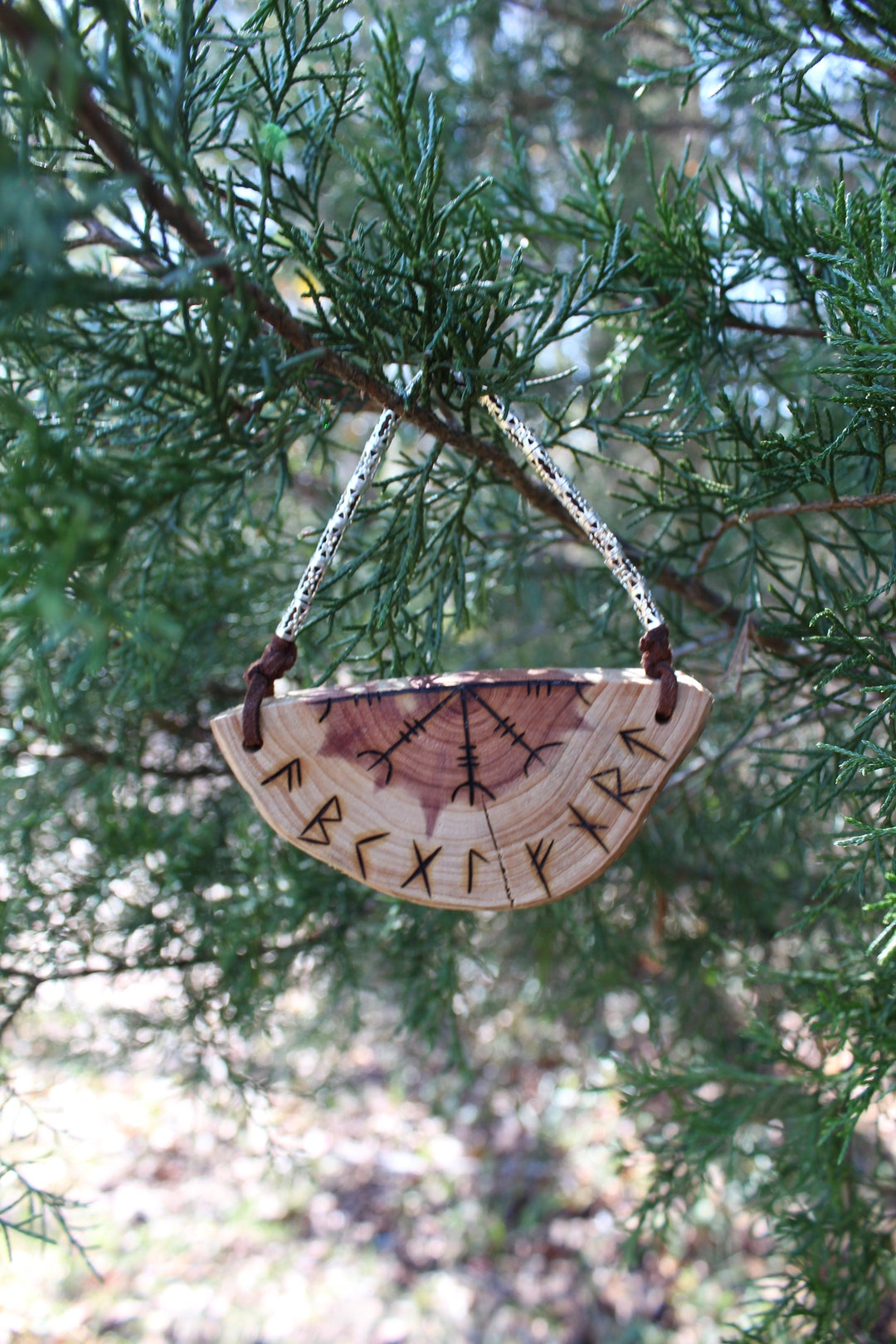 Viking Rune Tree Charm - Winter Solstice - Yule Decor - Helm of Awe ...