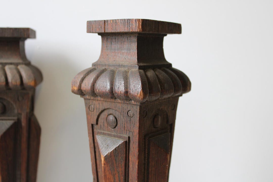 ONE Antique Wood Post Architectural Salvage Pedestal Leg Pillar Column ...