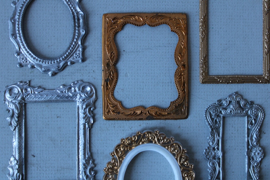 Six Vintage Miniature Frames Ornate Oval Victorian Gothic Dollhouse Supplies Picture Frame - Etsy