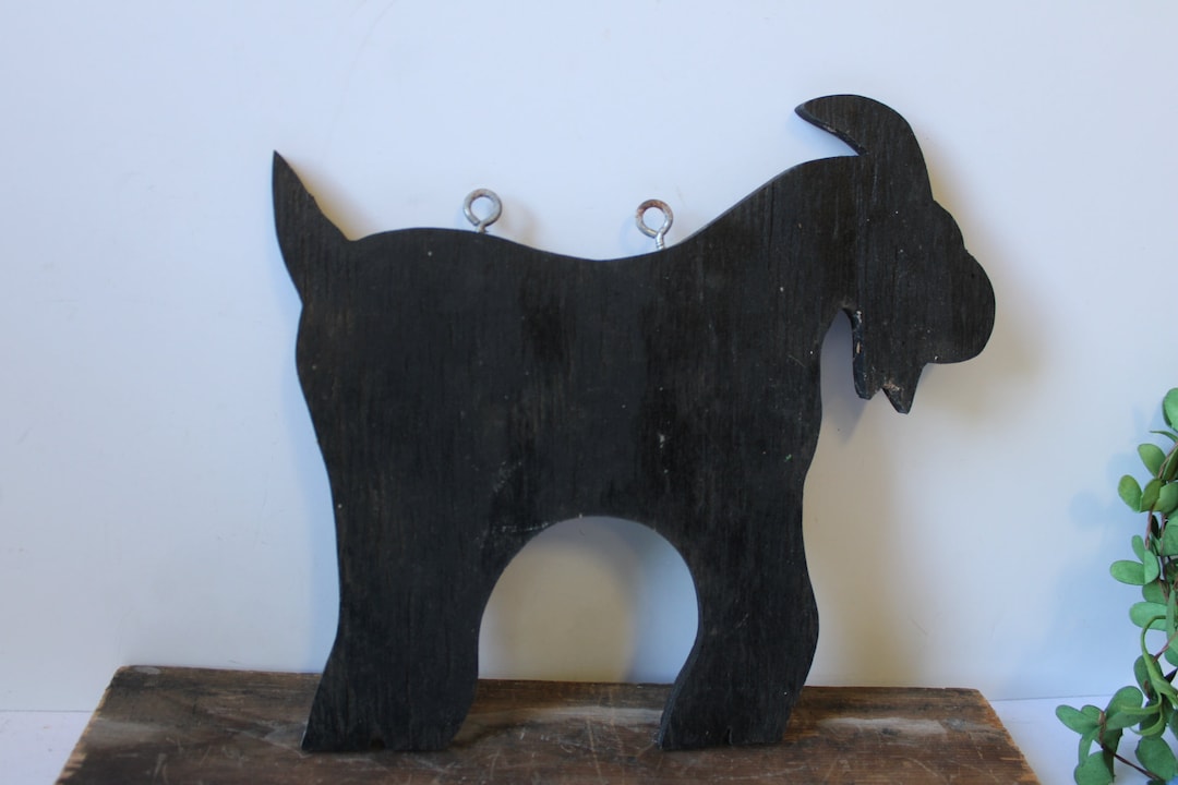Vintage Wood Goat Silhouette Black Sign Goat Farm Folk Art Display ...