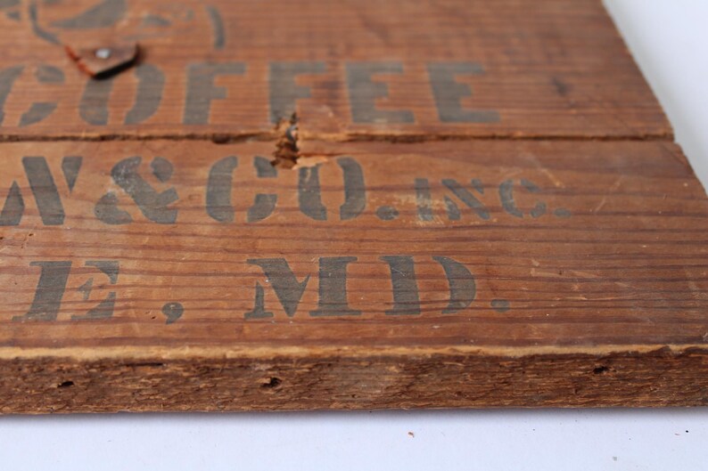 Antique Wood Crate Panel King Bee Coffee Baltimore MD Primitive Rustic ...