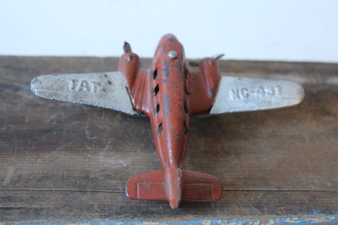 Vintage Cast Iron Toy Airplane Plane Aviation - Etsy