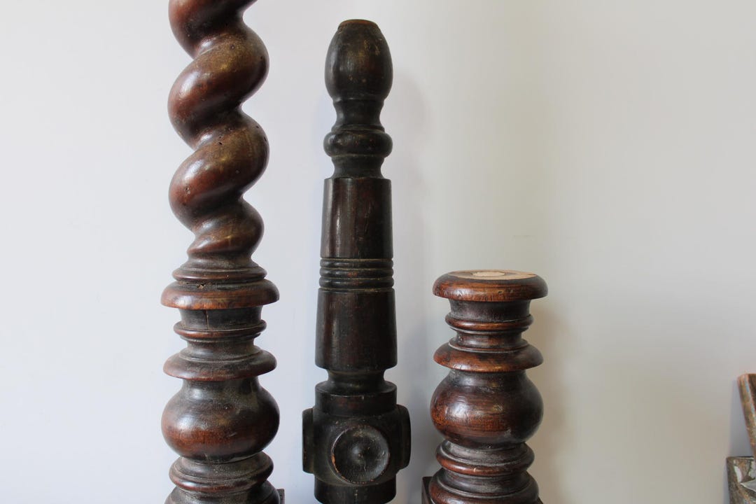 Three Vintage Large Wood Posts Table Legs Architectural Salvage ...