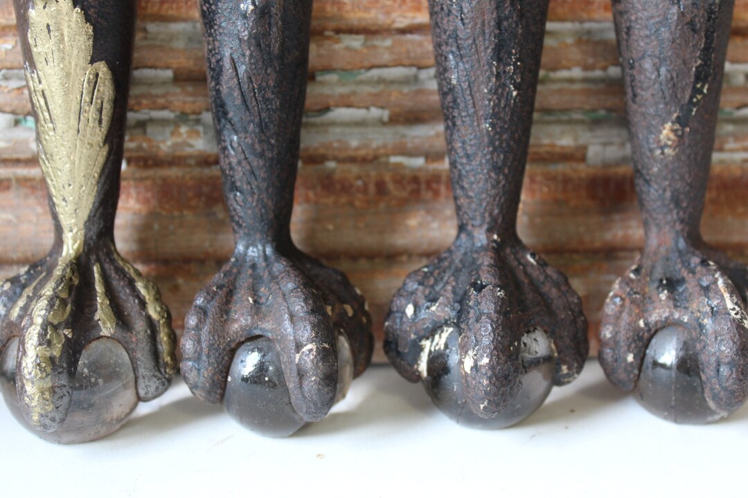 4 Antique Claw Feet Legs W/ Glass Ball Restoration Hardware ...