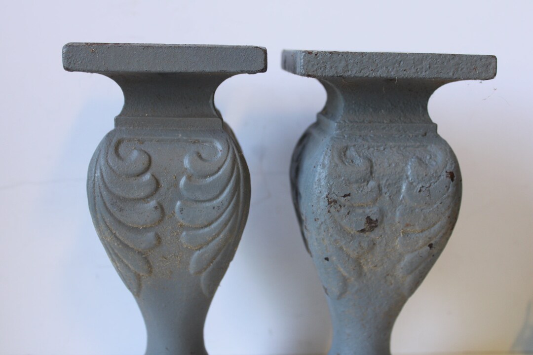Two Vintage Iron Foot Feet Bracket Stove Bar Table Metal Antique ...