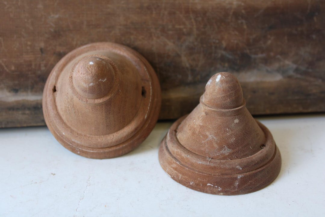 2 Vintage Wood Rosettes Decorative Embellishment Appliques Supplies ...