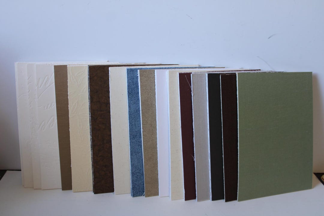 34 Sheets Mat Board 5 X 7 Pattern Embossed Linen Fabric Variety ...