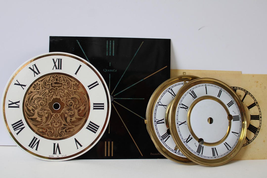 Lot of Vintage Clock Faces Porcelain Metal Restoration Repurpose ...