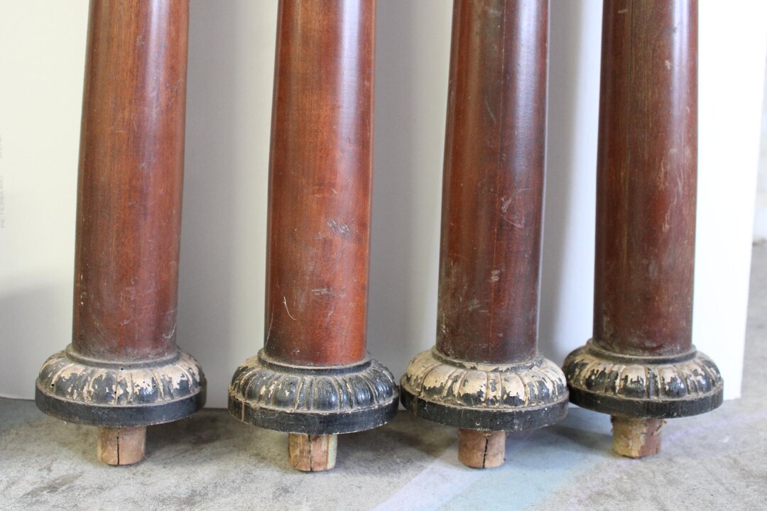 Four Vintage Wood Posts Chunky Spindles Legs Architectural Salvage ...