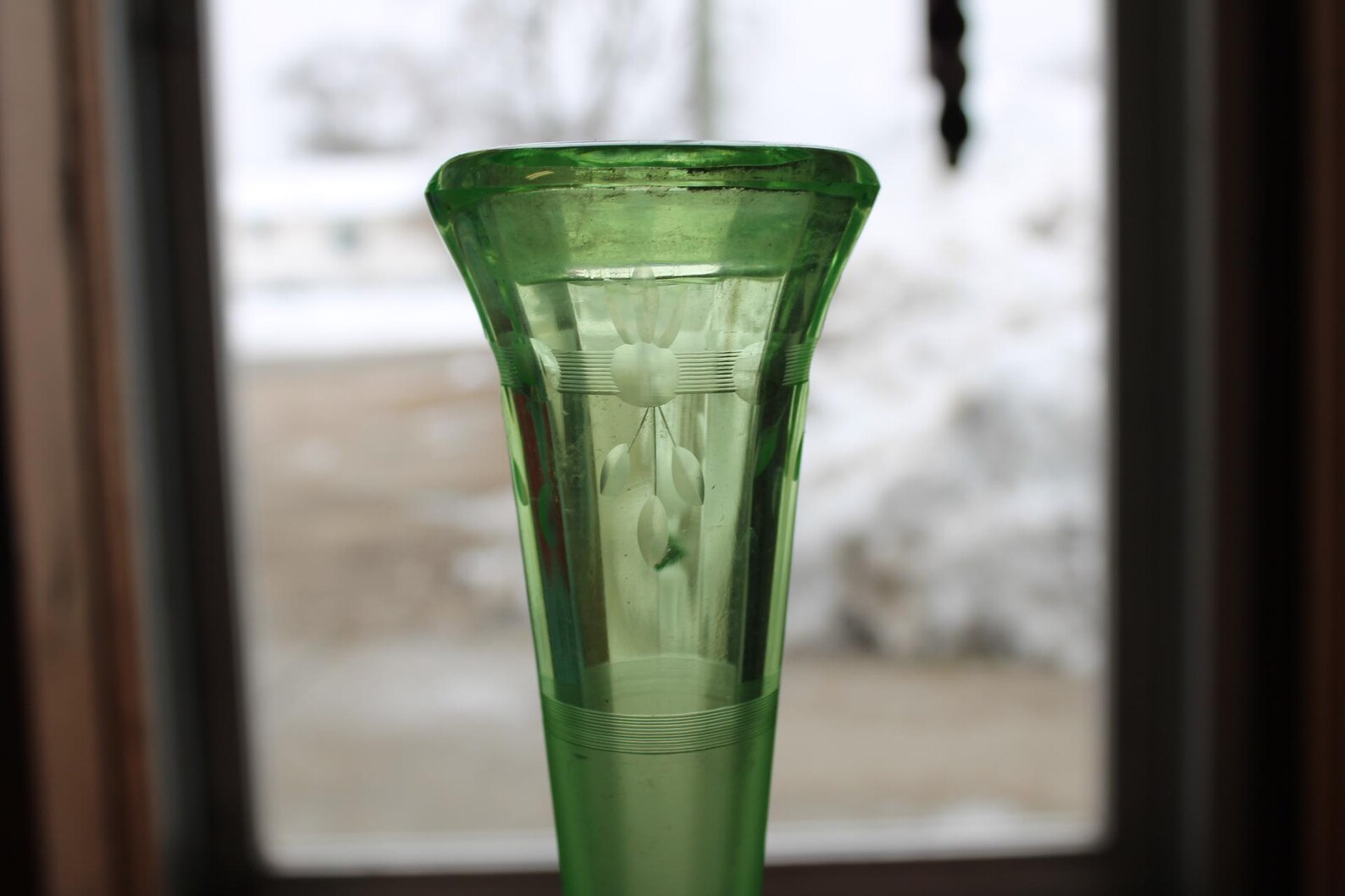 Antique Green Vaseline Etched Glass Car Hearse Funeral Bud Vase - Etsy