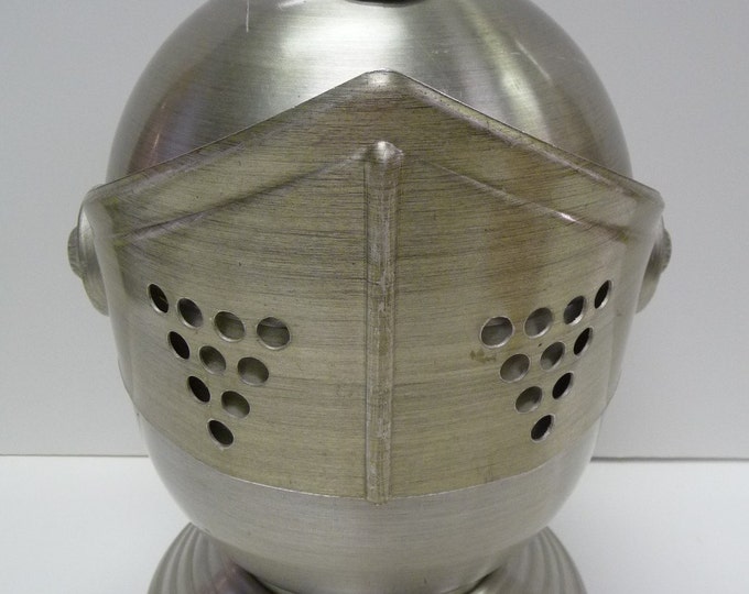 Vintage Ice Bucket KNIGHT IN ARMOR MEDIEVAL HELMET Silver Conversation ...