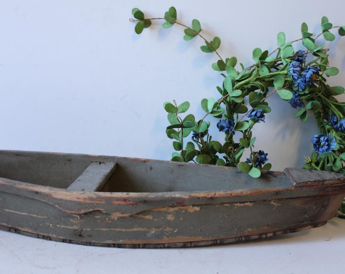 Antique Wood Boat Canoe Primitive Rustic Folk Art Nautical Display - Etsy