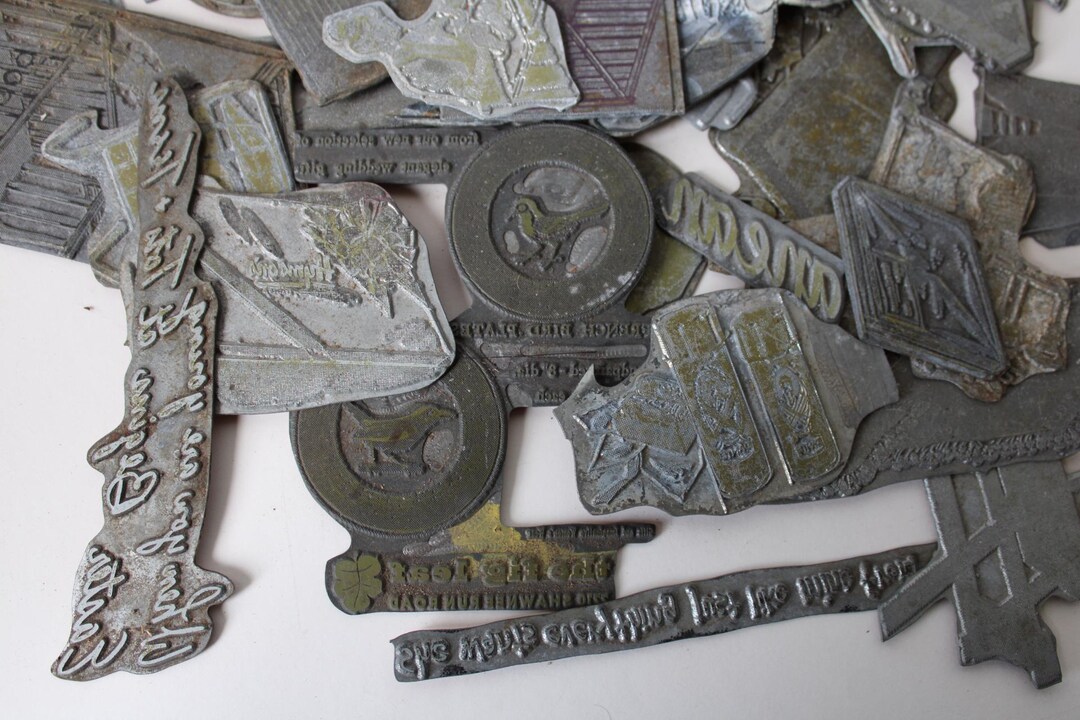 Lot Collection Vintage Print Blocks Store Advertising Typeset Stamp ...