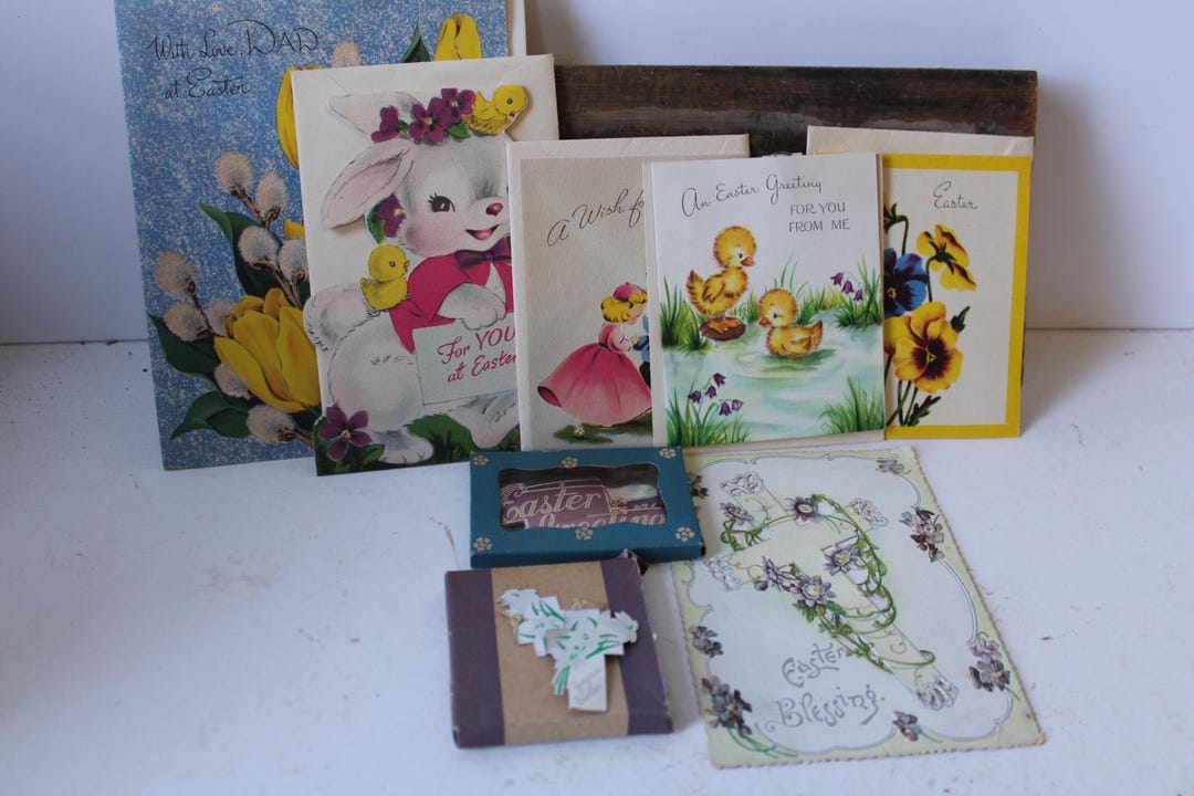 Vintage Easter Greeting Cards and Seals Norcross Cross Card Ephemera - Etsy