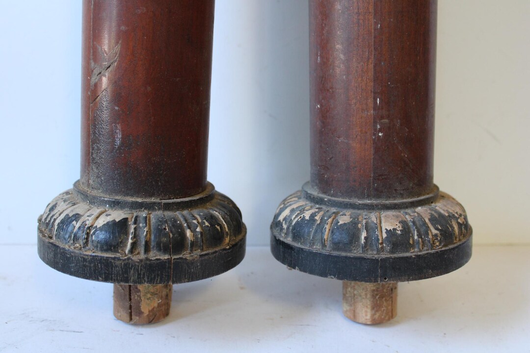 Two Antique Wood Posts Table Legs Architectural Salvage Supplies ...
