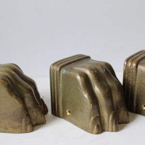 Four Large Vintage Table Leg End Caps Claw Foot Antique Brass ...