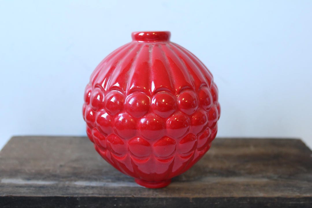 Vintage RED Lightning Rod Ball Ceramic W/ Pattern Weathervane Antique ...