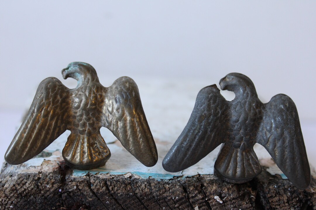 Two Vintage Eagle Finials Patriotic Brass Bird Post Topper ...