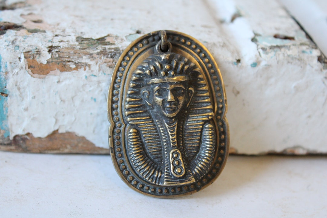 Vintage Brass Ormolu Applique Rosette Egyptian Revival Pharaoh ...