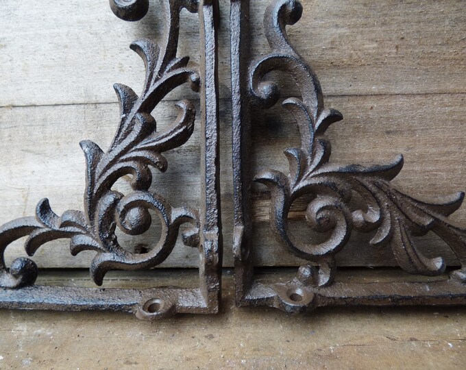 Two Cast Iron Brackets Decorative Shelf Furniture Corner - Etsy