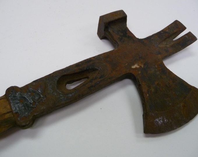 Vintage Tool Forged Steel Wooden Handle Swordfish Multi-use Hatchet ...