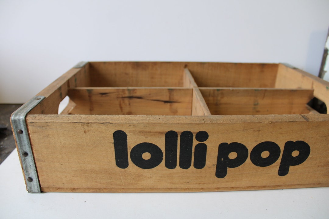 Vintage Crate Lollipop Soda Pop Wood Box Lolli Pop Primitive Storage ...