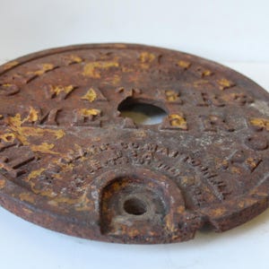 Vintage Cast Iron Water Meter Cover Grate Antique Clark Meter Box Round ...