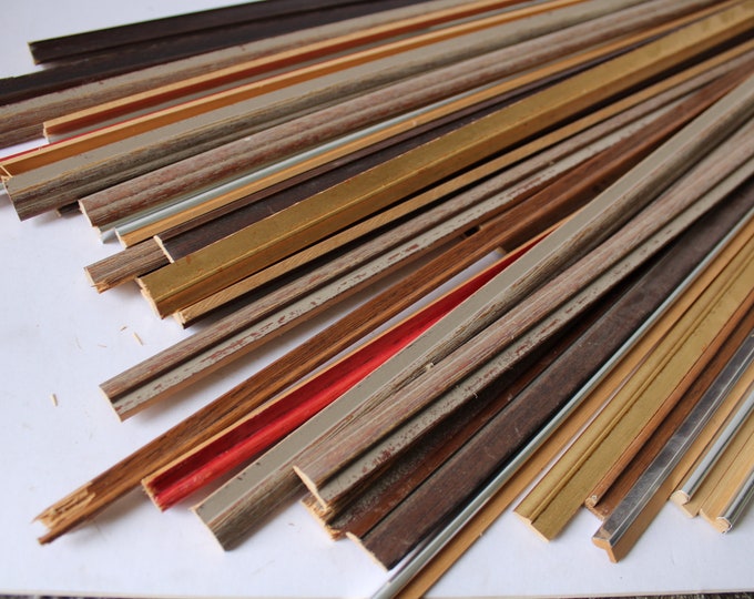 Large Lot Vintage Wood Filet Frame Mat Insert Architectural Salvage ...