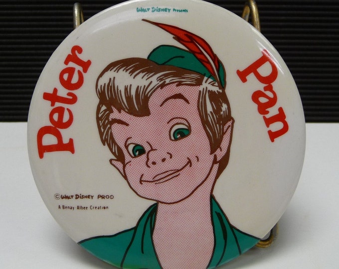 Vintage Peter Pan Disney Button Pin Badge Benay Albee - Etsy