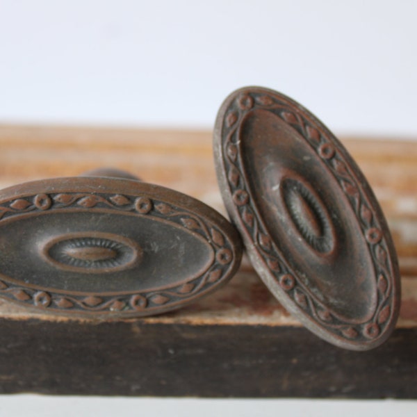 Antique Brass Oval Knobs - Etsy