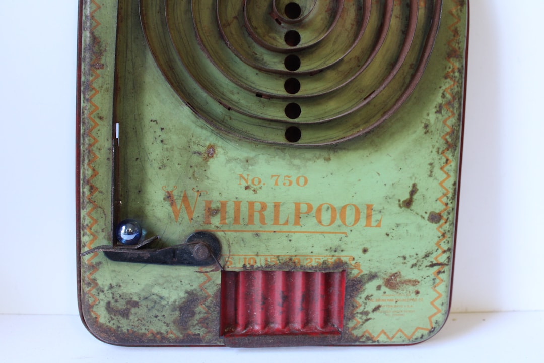 Vintage Metal Marble Game Board Whirlpool Brinkman Engineering Rustic ...
