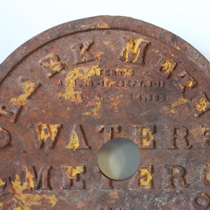 Vintage Cast Iron Water Meter Cover Grate Antique Clark Meter Box Round ...