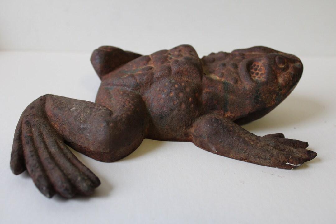 Vintage Cast Iron Frog Doorstop Antique Yard Garden Statue Pond Toad ...