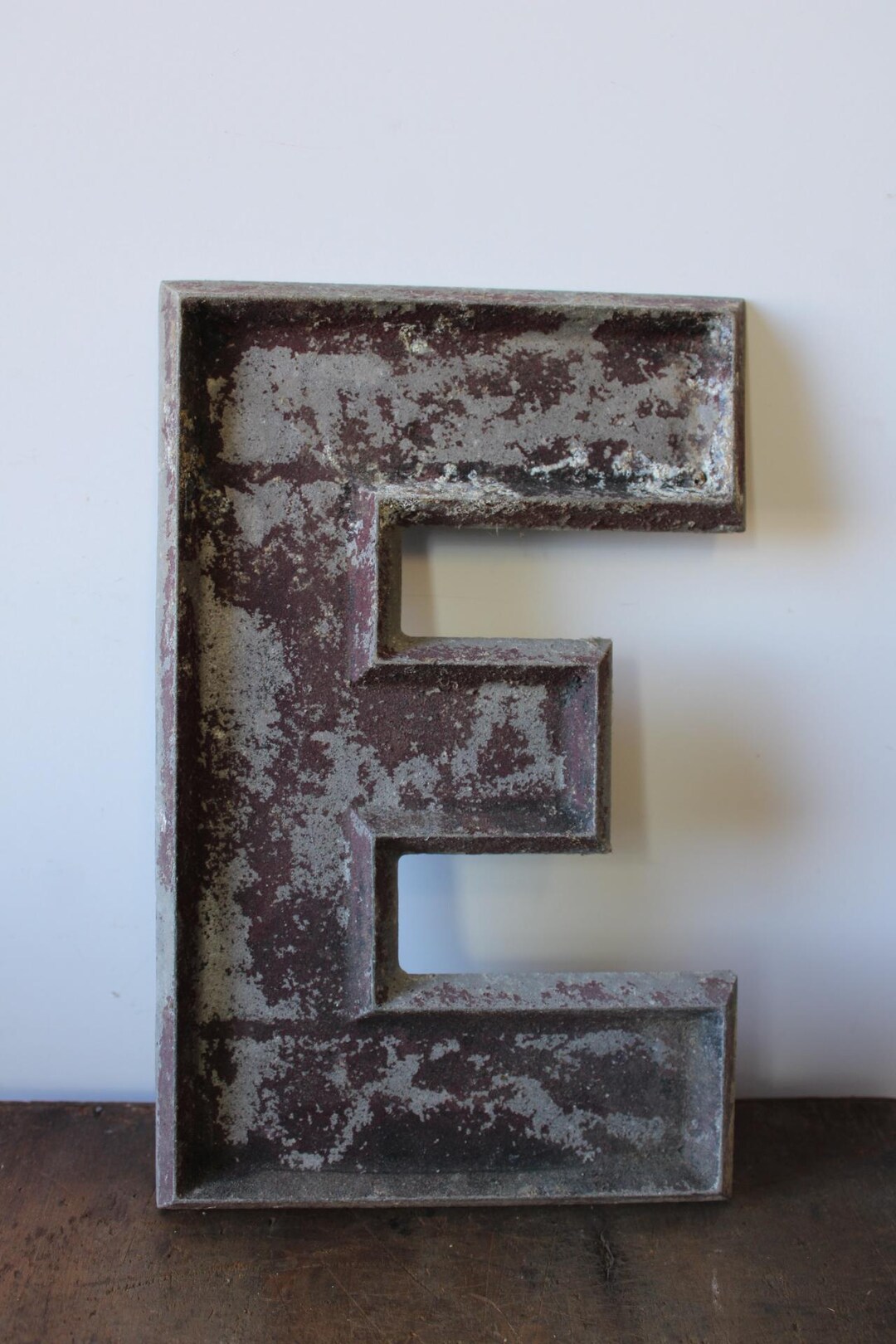 Vintage Letter E Large Metal Industrial Sign Letters Aged Rustic ...