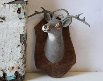 Gray Deer Head | Etsy