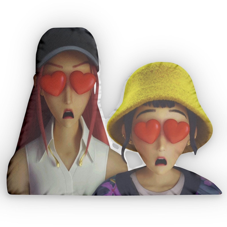 Mira Zoey Heart Eyes Custom Shaped Pillow K-pop Demon Hunters First ...