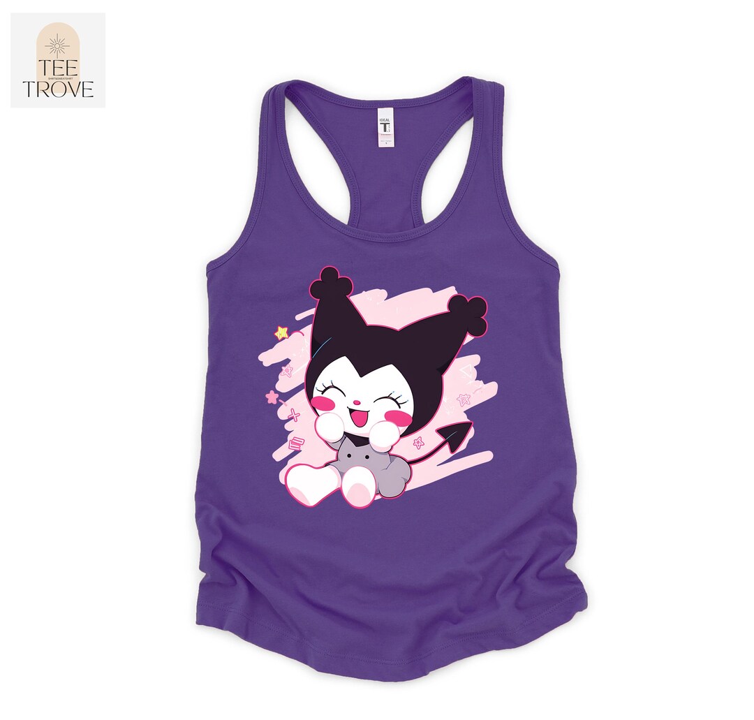 Girl Tank Top Cute Kuromi Shirt Sanrio Friends Outfit Kawaii Tee Kuromi ...