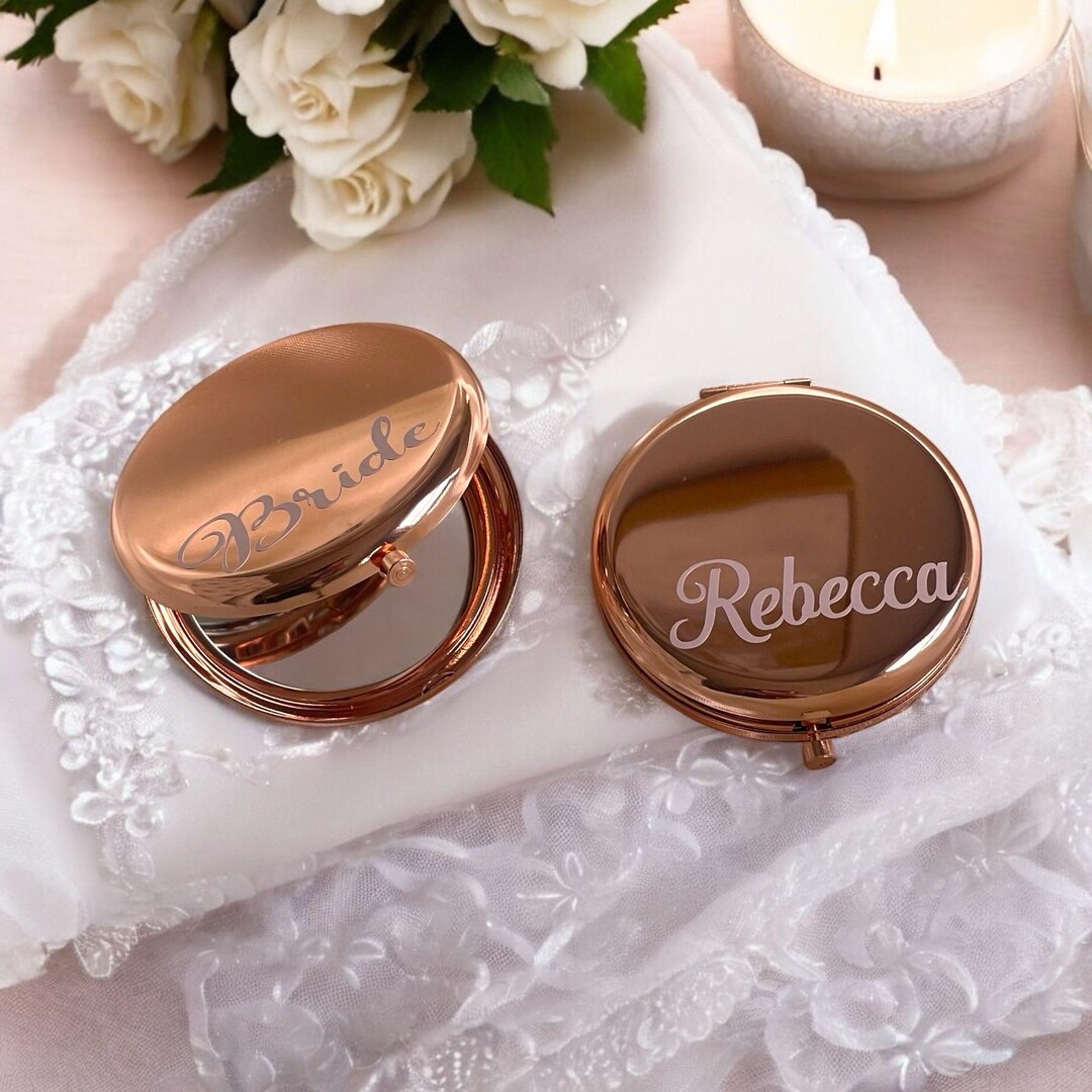 Custom Pocket Mirror,personalize Compact Mirror, Wedding Favors ...