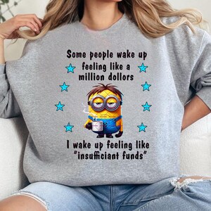 Tired Minion Coffee Png, Sleepy Cartoon Character PNG, Funny Morning ...