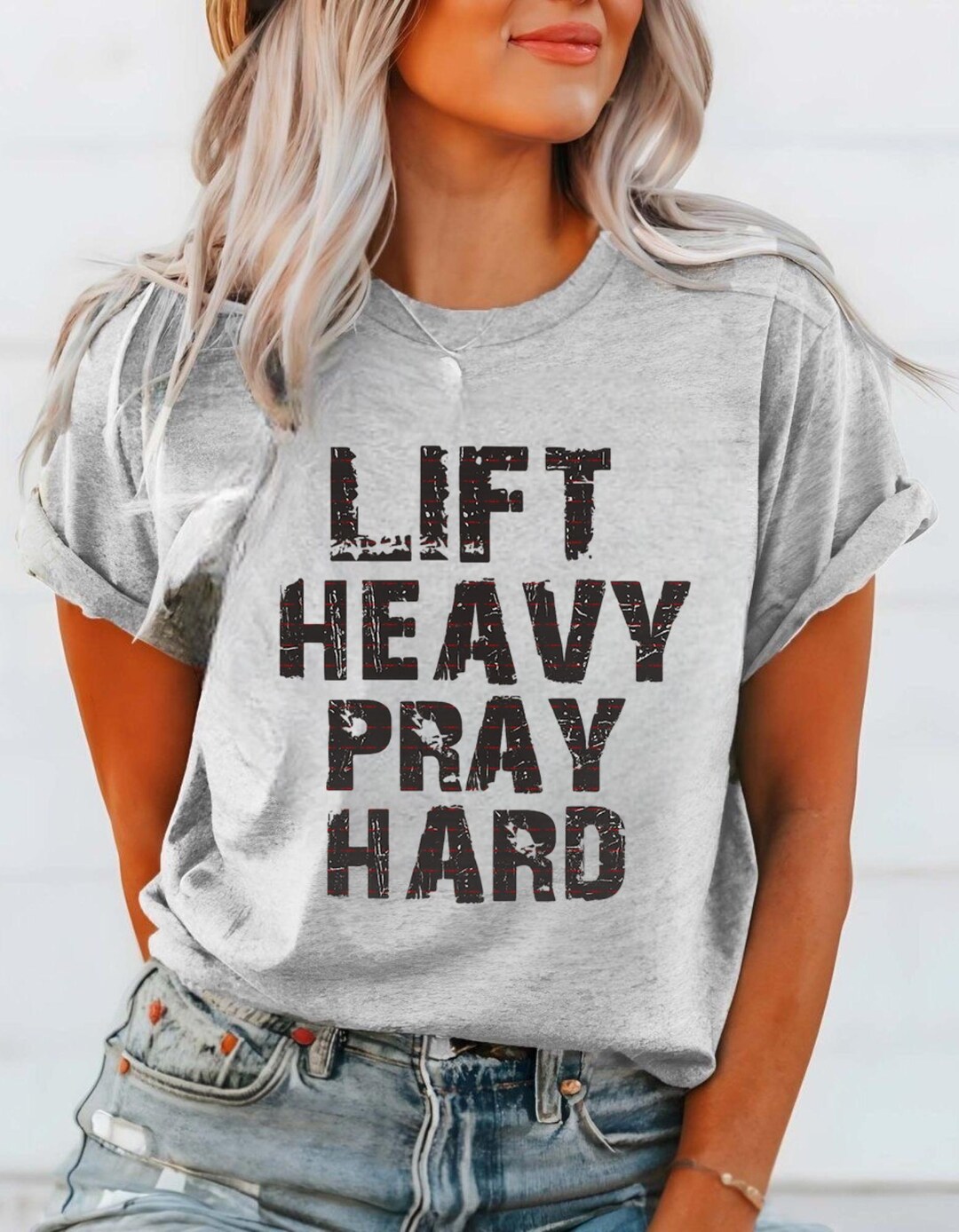 Lift Heavy Pray Hard Shirt Design, Christian Gym Shirt Png, Faith ...