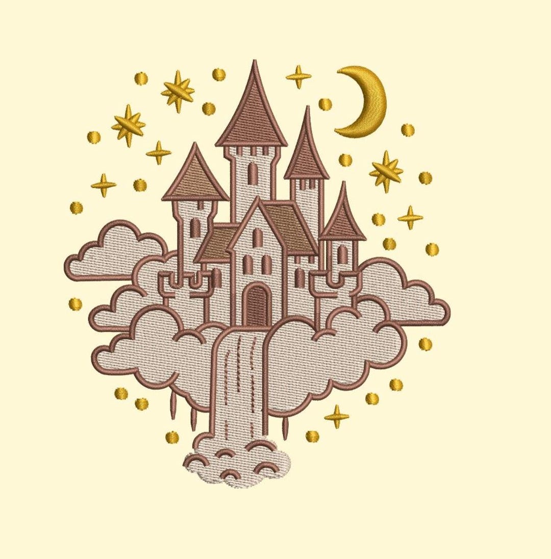 Cloud Castle Embroidery Design: Fantasy Machine Embroidery Pattern ...