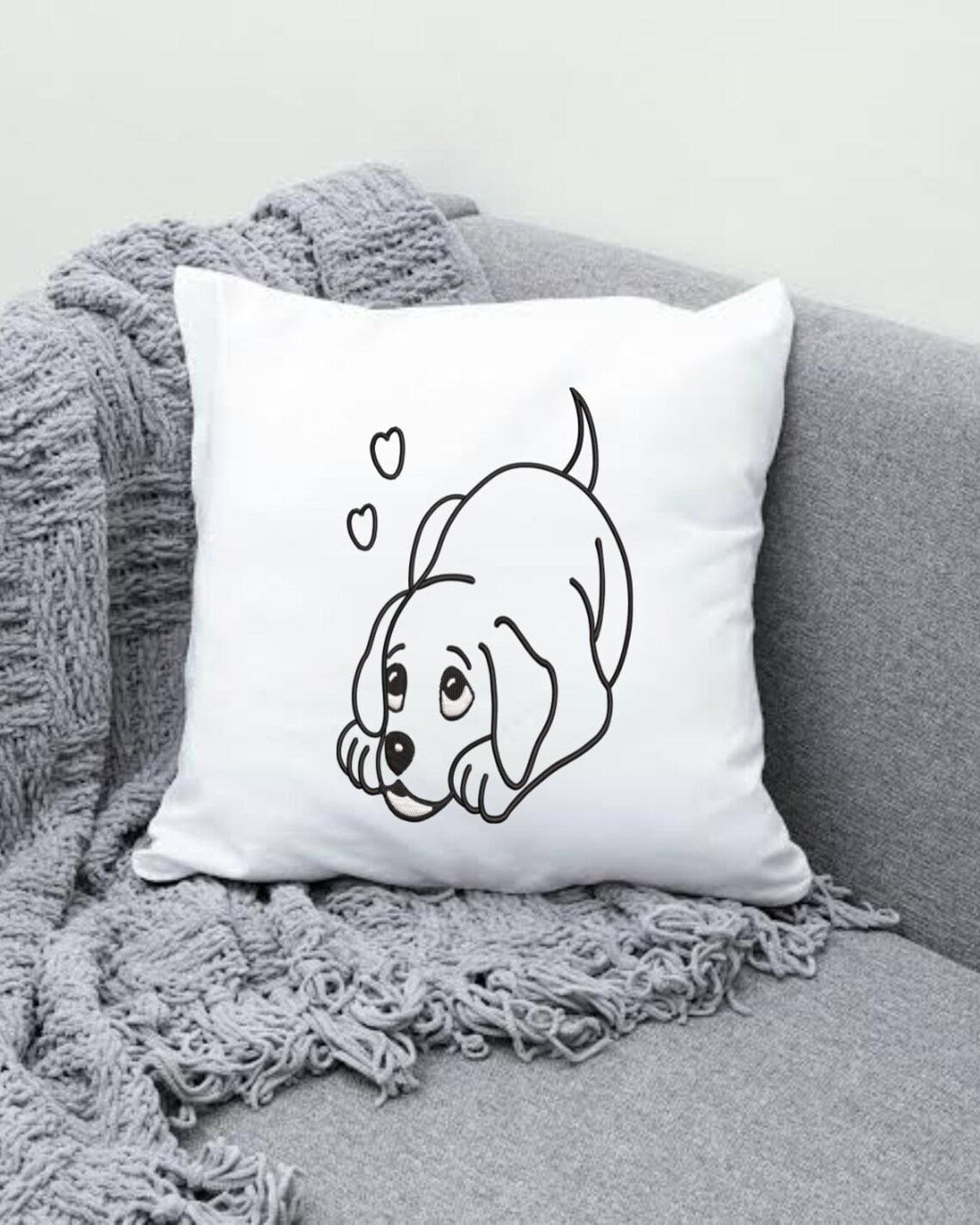 Cute Puppy Dog Embroidery Outline, Dog Embroidery Design , Cute Puppy ...