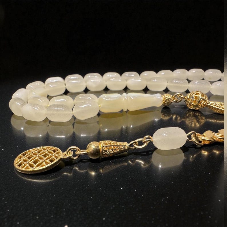 Kaliningrad Baltic Amber Tasbih, Gold Plated Sterling Silver Tassel ...