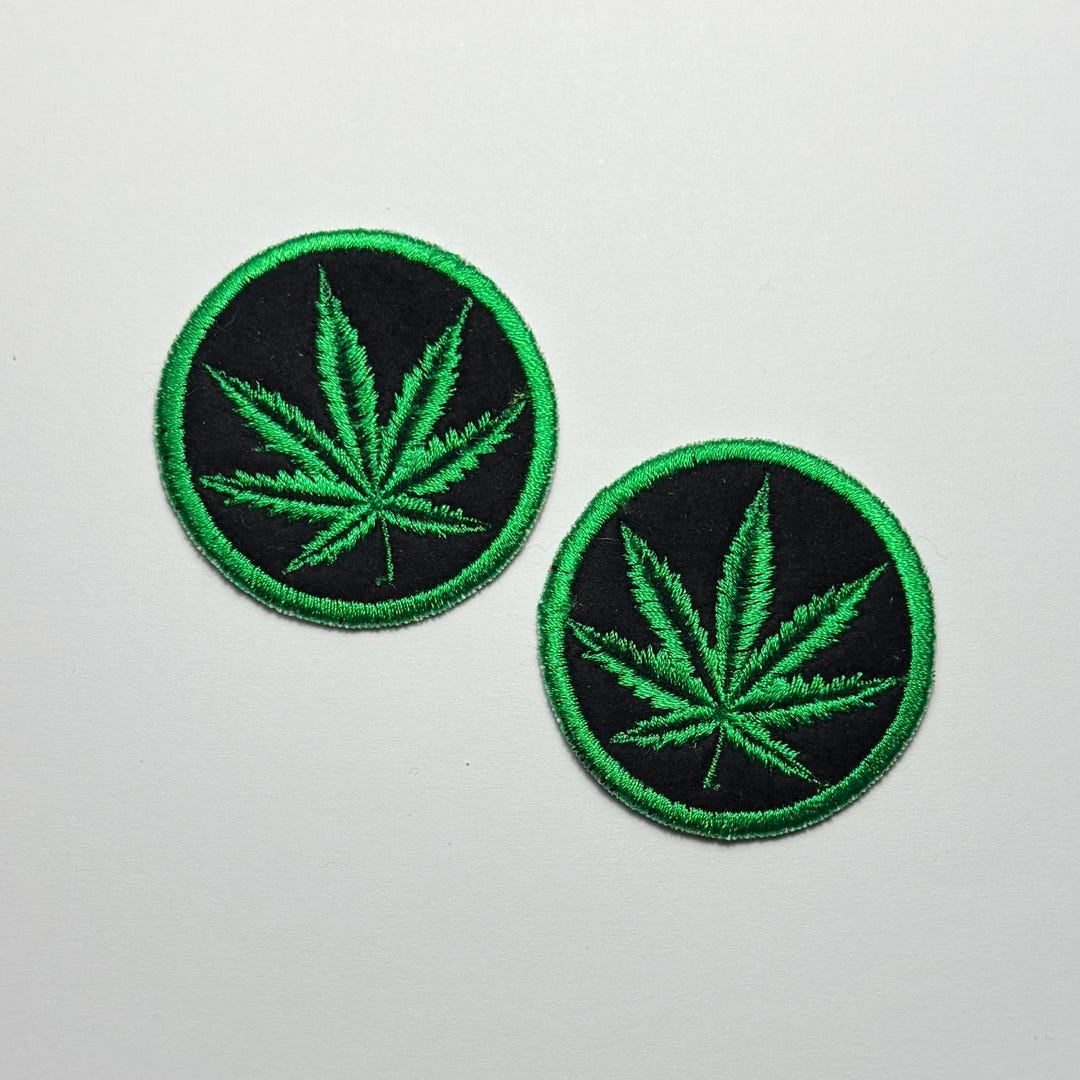 Set of Embroidered Patch Marijuana, Grass, Ganja, Leaf. Iron-on Patch ...