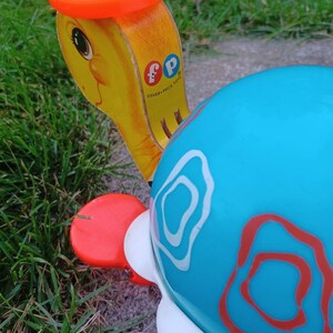 Vintage 60s Fisher Price Tiptoe Turtle Pull Toy 1962 Bright, Dapper ...
