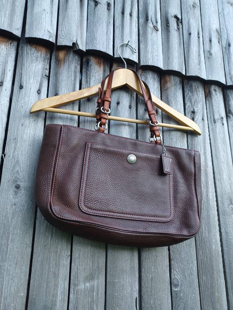 Vintage 90s Dark Brown Cowhide Leather Coach Shoulder Bag - Etsy