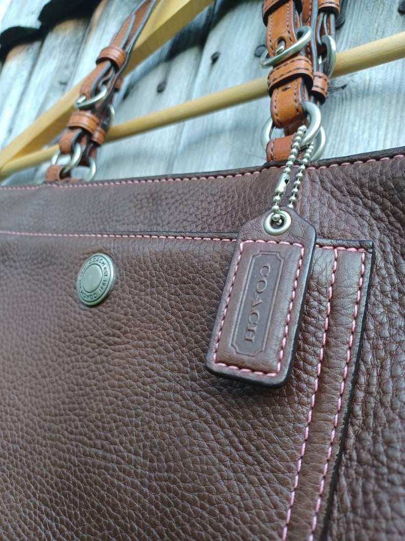 Vintage 90s Dark Brown Cowhide Leather Coach Shoulder Bag - Etsy